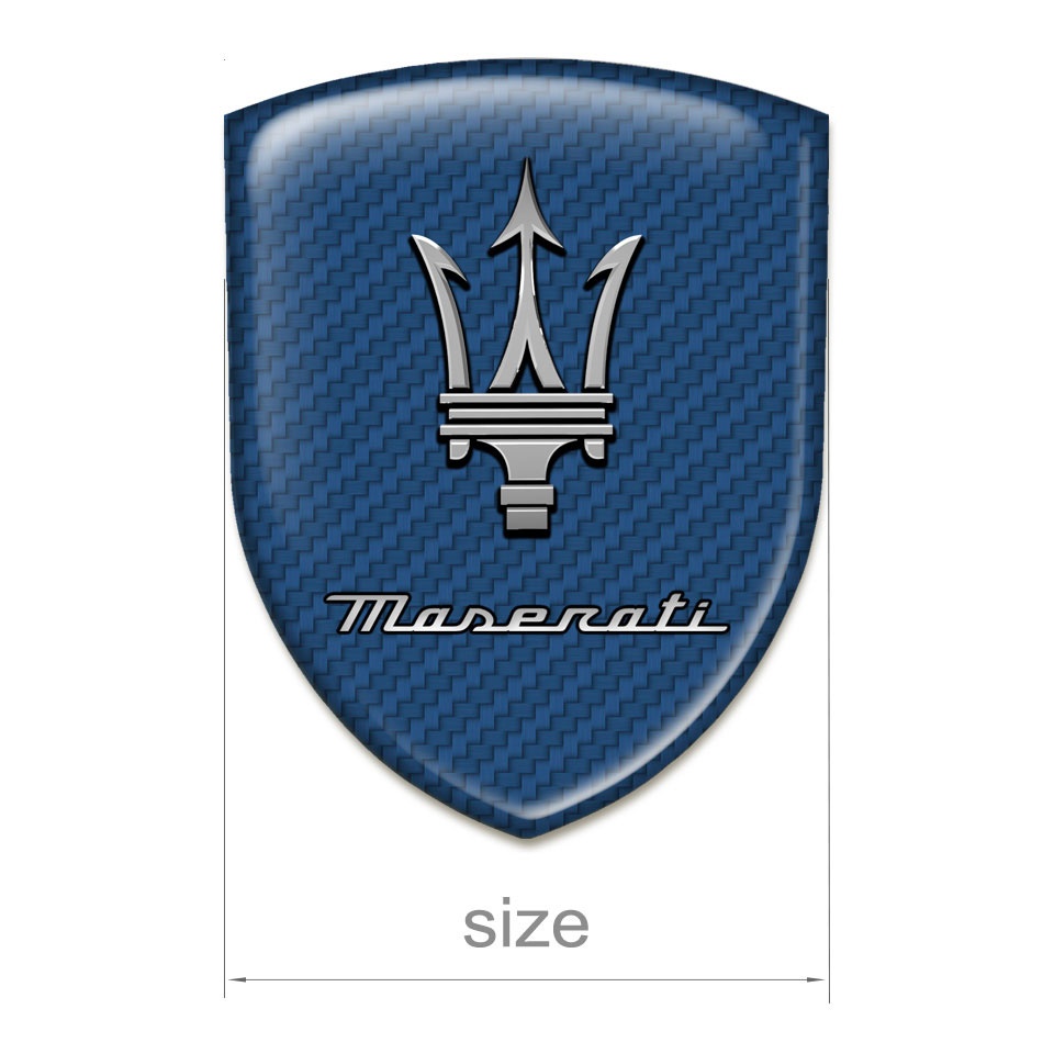 Maserati Emblem Interior Navy Blue Carbon edition | Domed Emblems ...