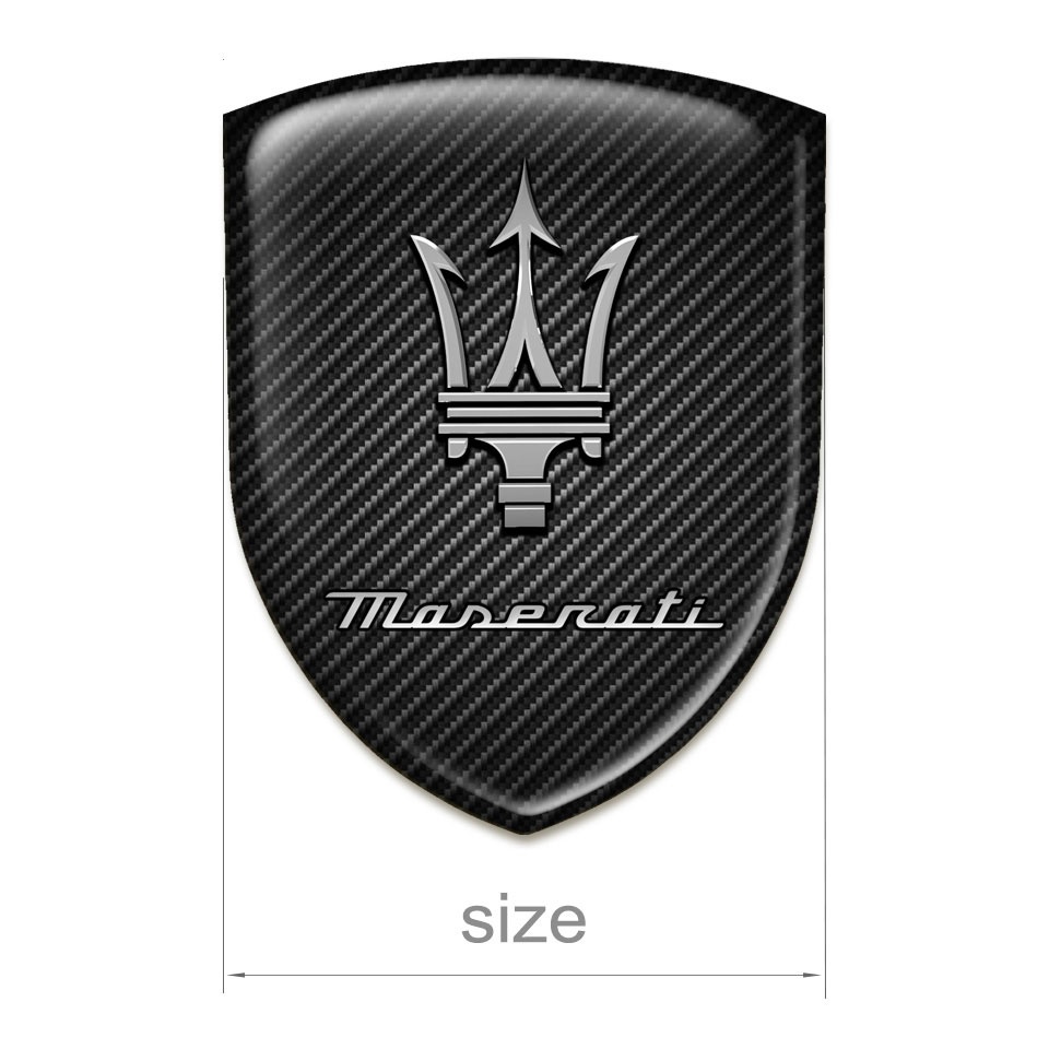 Maserati Car Accessories Badge Black Carbon Edition | Domed Emblems ...