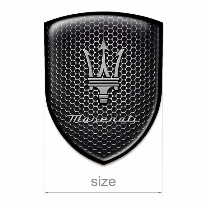Maserati Emblem Badge Logo Perforated Steel Design With Black Outline ...