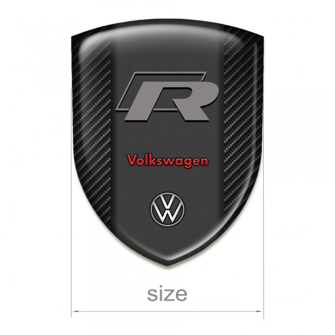 VW Logo Emblem High End Black Carbon base R Logo Version | Domed ...
