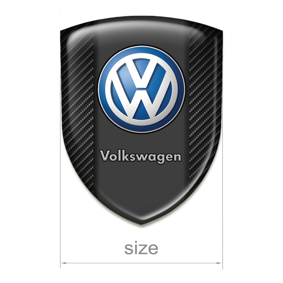VW 3D Gel Emblem Black Carbon Background Classic Logo | Domed Emblems ...