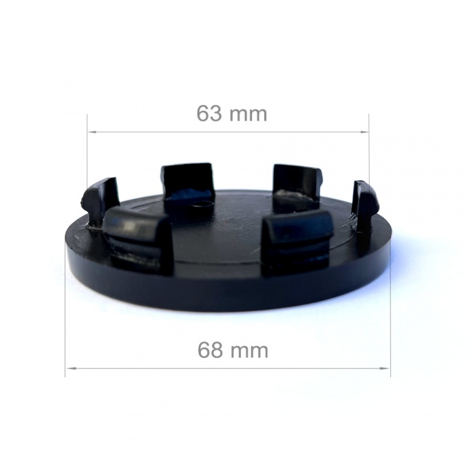 Wheel Center Caps Black Outer Diameter 68 mm / Inner Diameter 63 mm ...