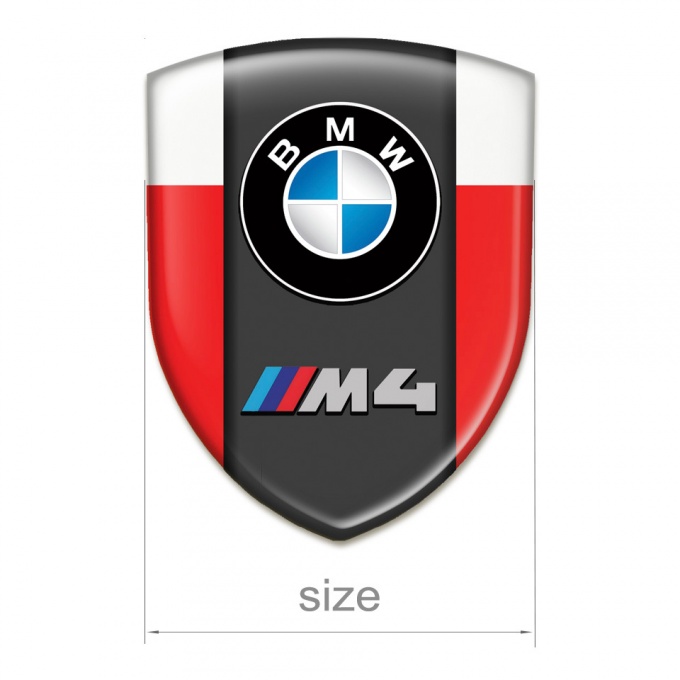 BMW M4 Emblem Badge Logo Red White Design | Domed Emblems | Stickers ...