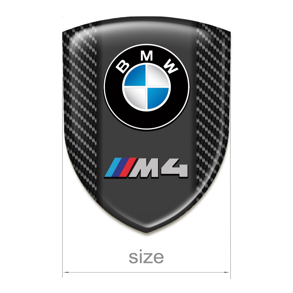 BMW M4 Silicone Car Decal Badge Black carbon Version | Domed Emblems ...
