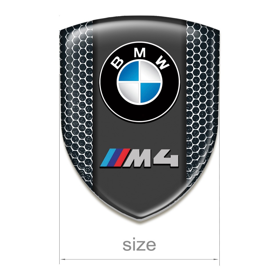 BMW M4 Silicone Shield Perforated Steel Design | Domed Emblems ...