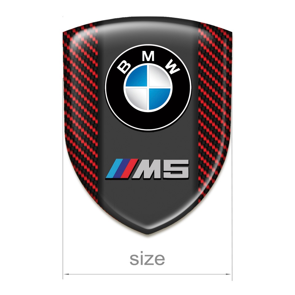 BMW M5 Tuning Emblem High End Red Carbon Version | Domed Emblems ...