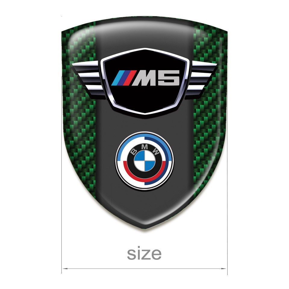 BMW M5 Tuning Emblem Green Carbon Style | Domed Emblems | Stickers | X ...