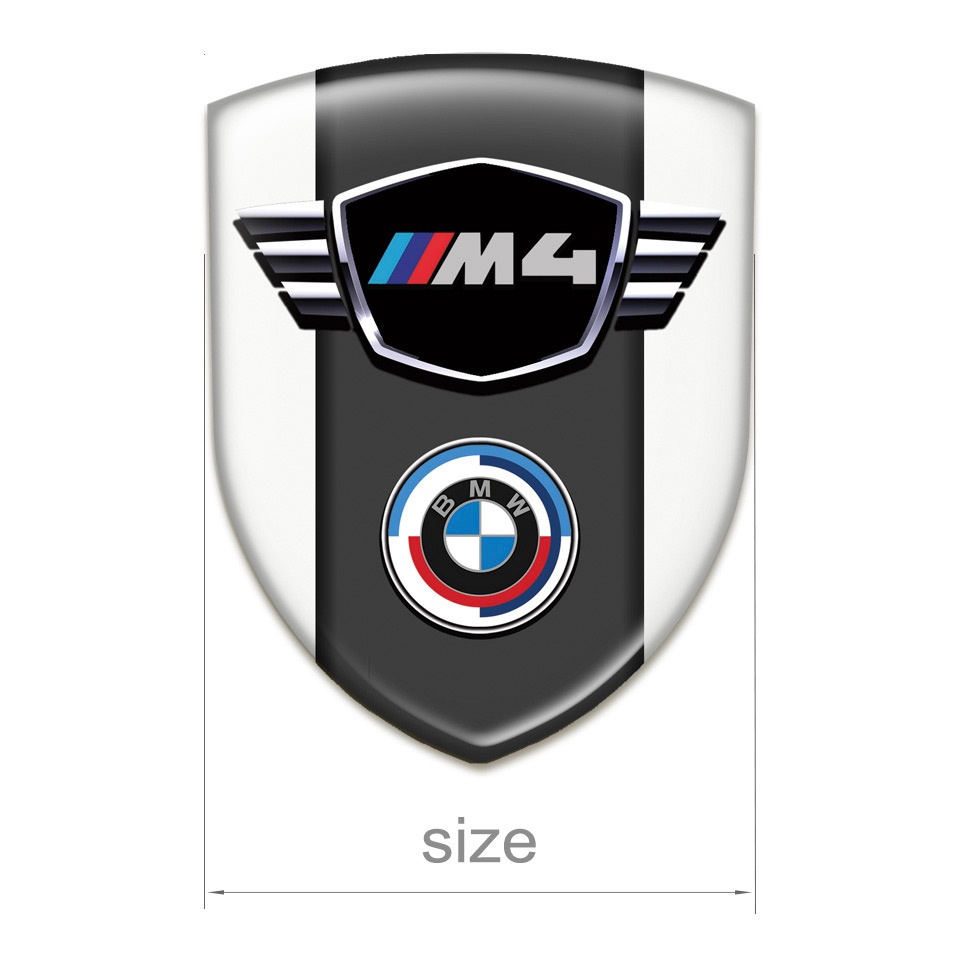 BMW M4 Self Adhesive Car logo Emblem White Best Design | Domed Emblems ...