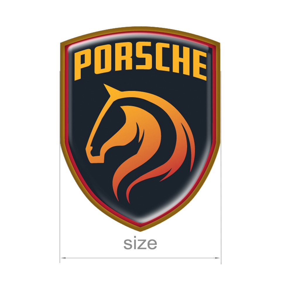 Porsche Emblem Silicone Sticker New Designer Style | Domed Emblems ...