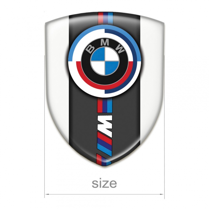 BMW M Power Silicone Car Decal Badge White Edition | Domed Emblems ...