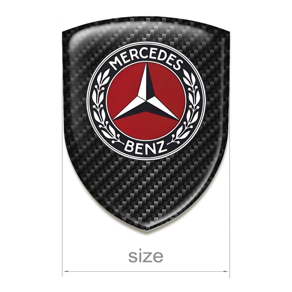 Mercedes Benz Logo Emblem Black Carbon Pattern | Domed Emblems ...