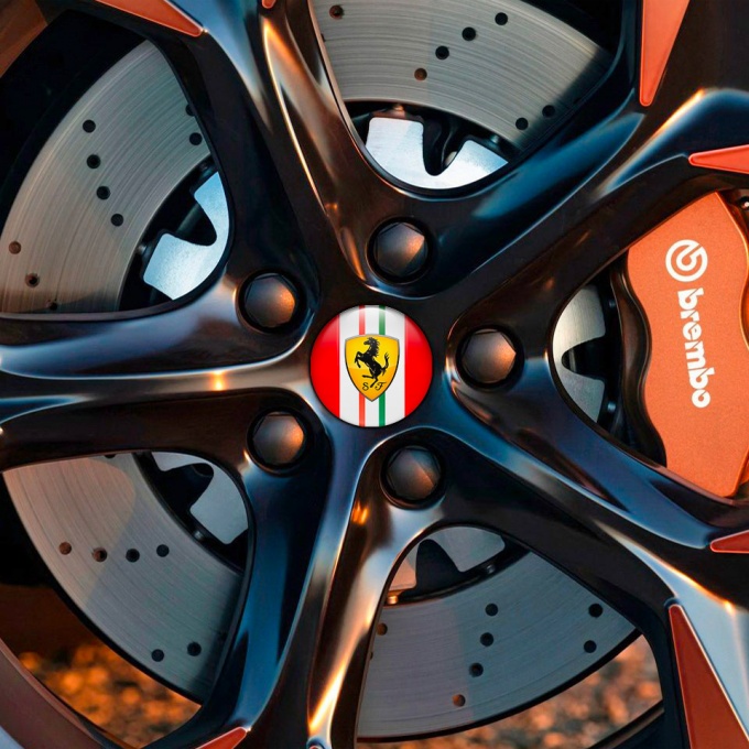 Ferrari Wheel Emblems Center Caps SF Logo | Wheel Emblems | Stickers ...