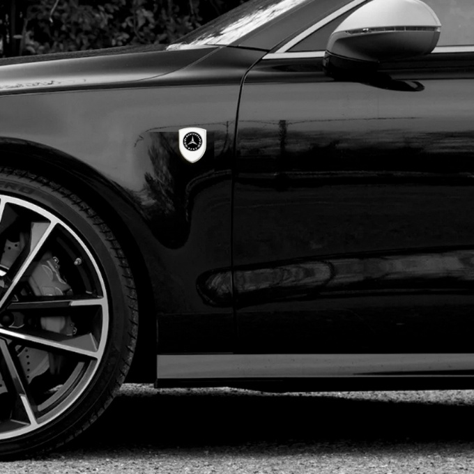 Mercedes Benz Emblem Interior White Style | Domed Emblems | Stickers ...