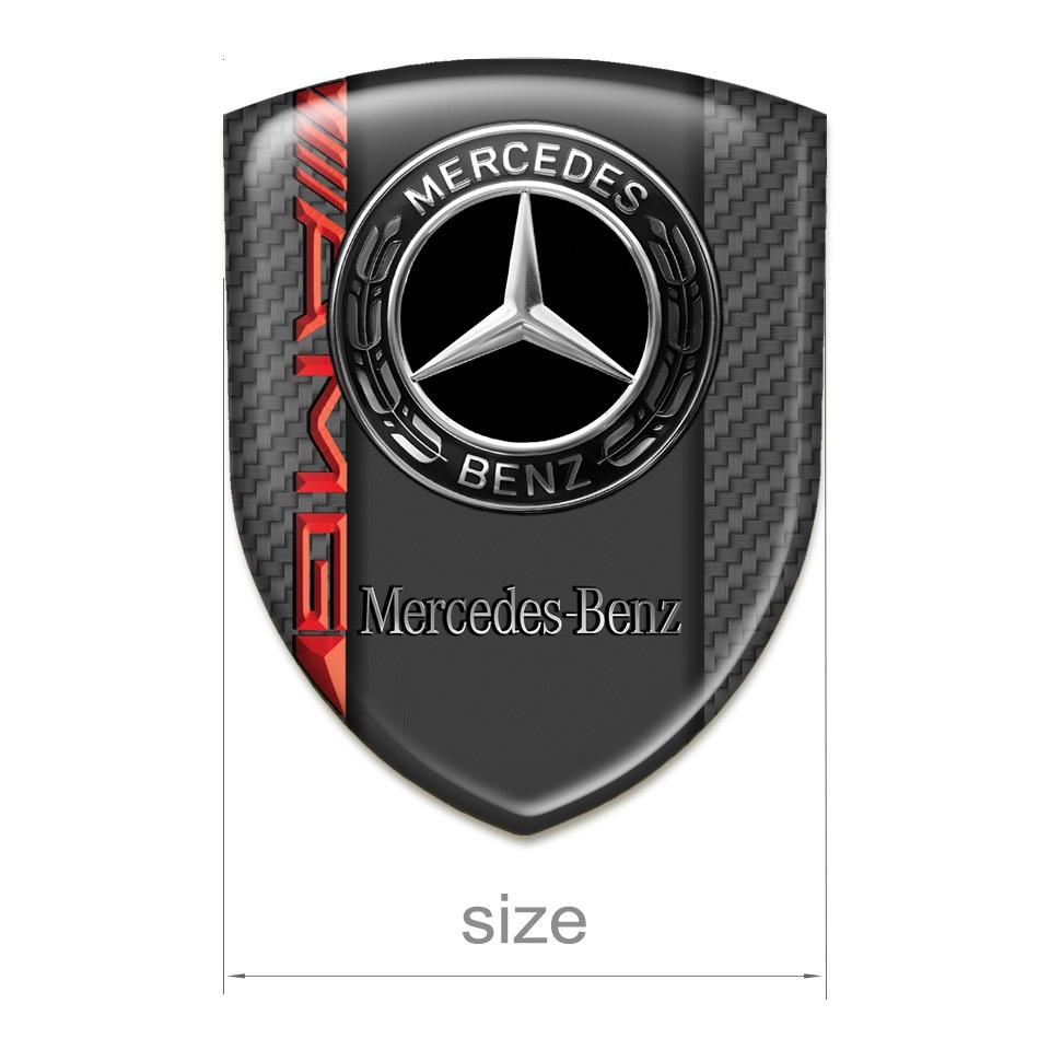 Mercedes Benz Car Interior Badge Carbon Print AMG Style | Domed Emblems ...
