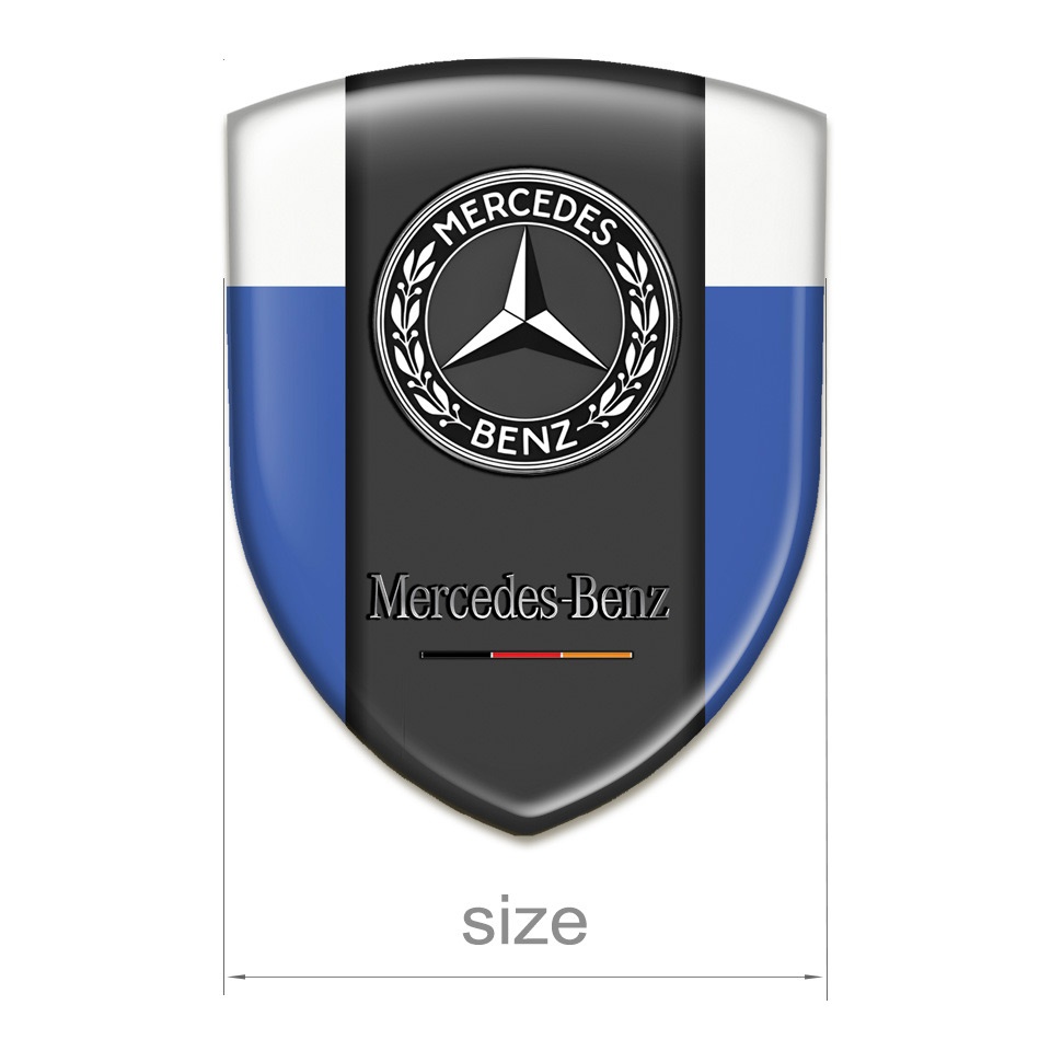 Mercedes Benz Auto Emblem Blue White Version | Domed Emblems | Stickers ...