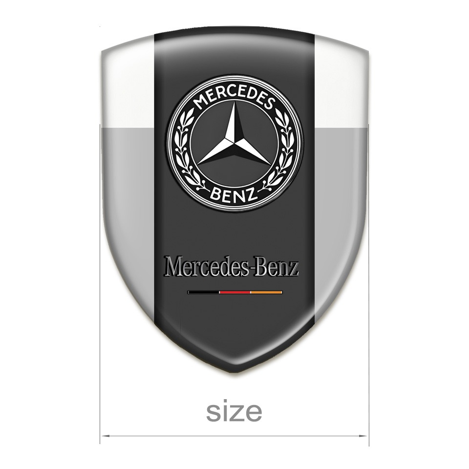 Mercedes Benz Tuning Emblem Grey White Version | Domed Emblems ...