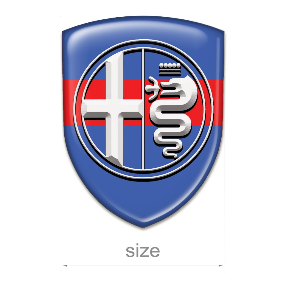 Alfa Romeo Silicone Car Decal Badge Blue with Red Tape White Logo ...