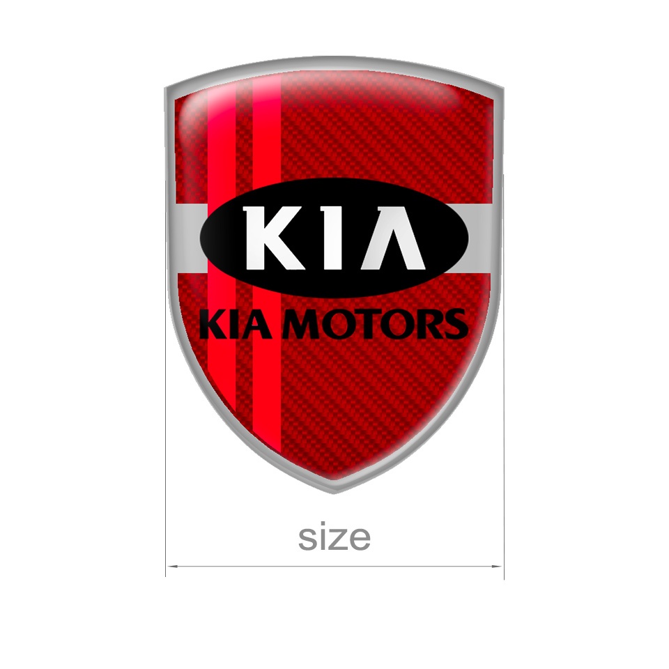 Kia Sticker Silicone Red Carbon White Logo | Domed Emblems | Stickers ...