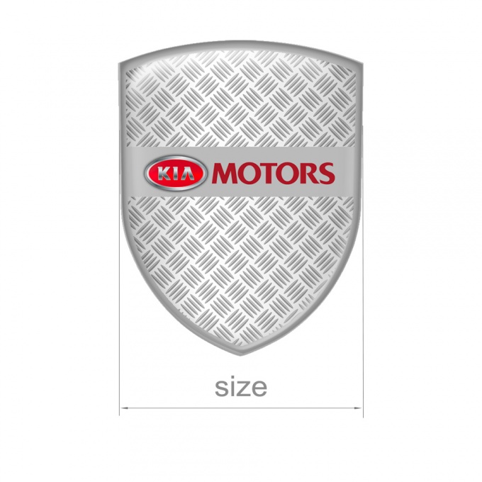 Kia Silicone Emblem Metal Effect Red Motors Logo | Domed Emblems ...