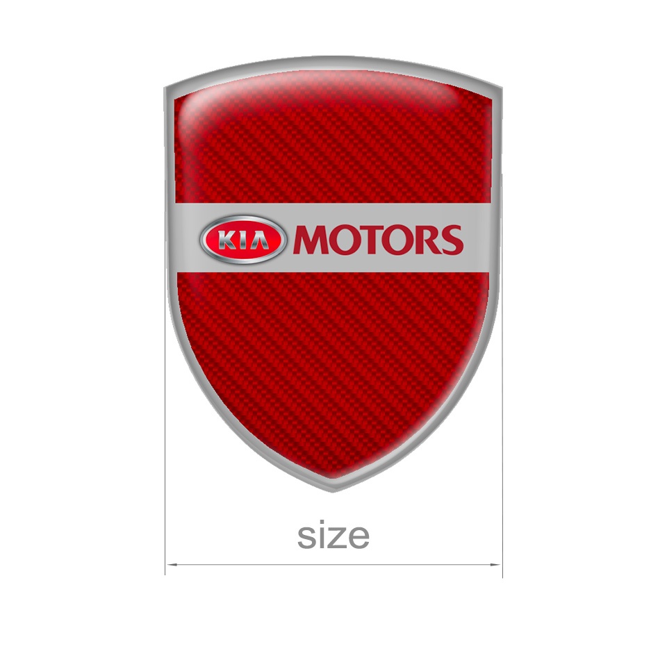 Kia Silicone Emblem Red Carbon Red Motors Logo | Domed Emblems ...
