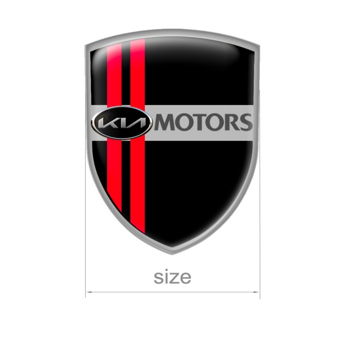 Kia Shield Silicone Emblem Black Red Motors | Domed Emblems | Stickers ...