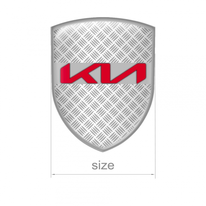 Kia Domed Emblem Grey Effect New Style Red Logo | Domed Emblems ...