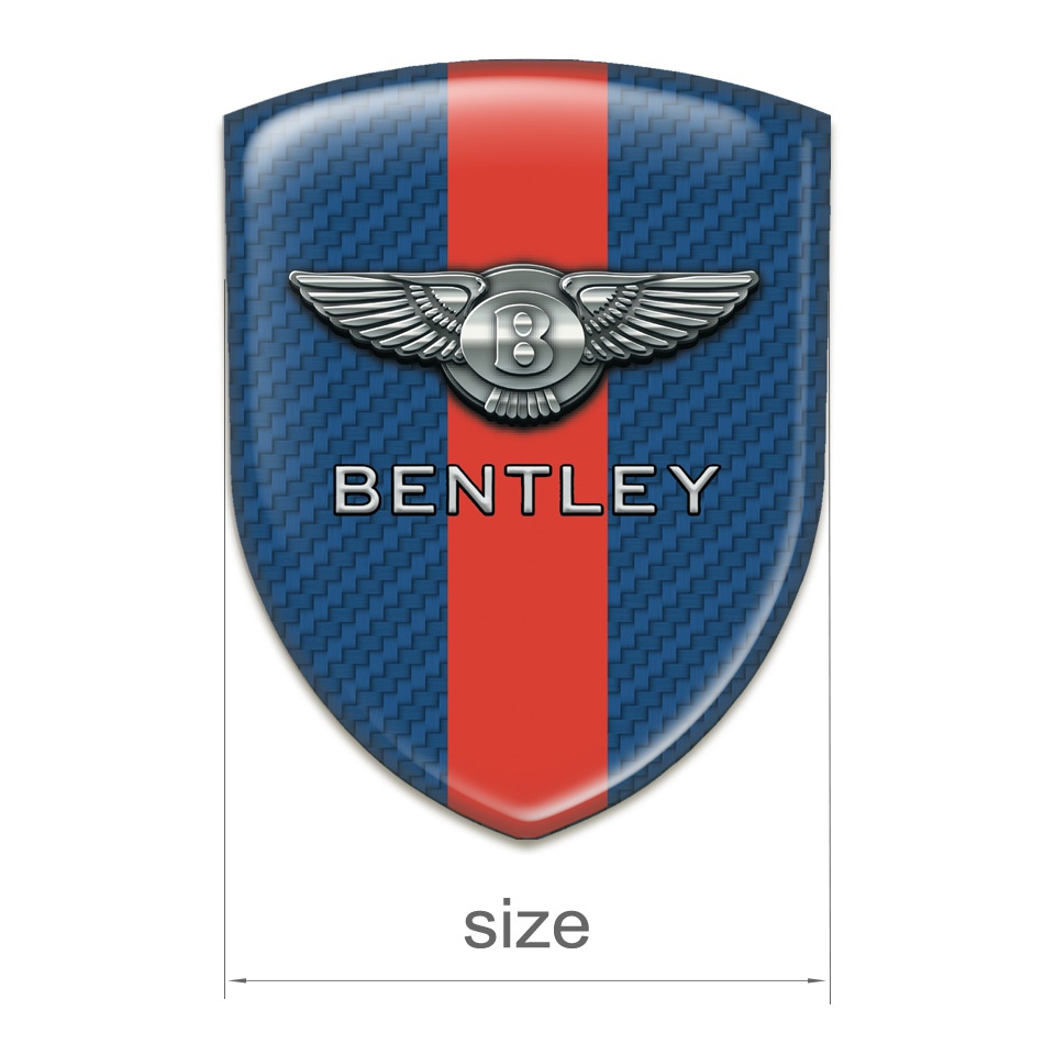 Bentley Emblem Badge Logo navy Blue carbon Print Red Band | Domed ...
