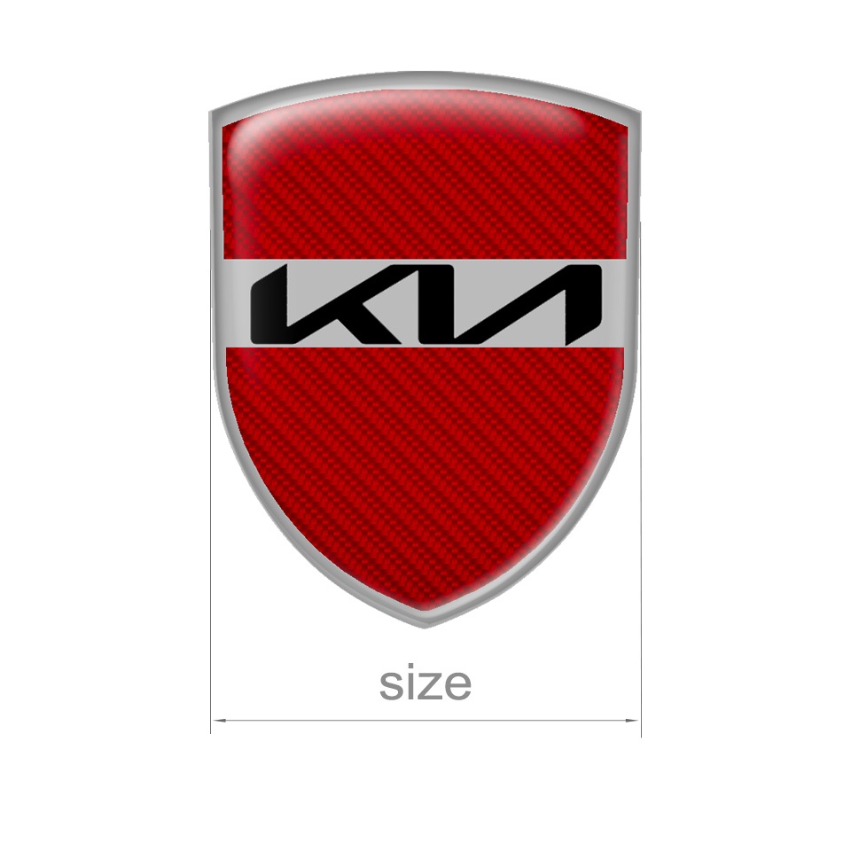 Kia Shield Silicone Emblem Red Carbon New Logo | Domed Emblems ...