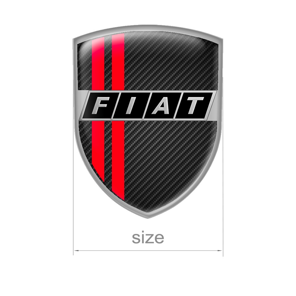 Fiat Shield Silicone Emblem Carbon Red Line | Domed Emblems | Stickers ...