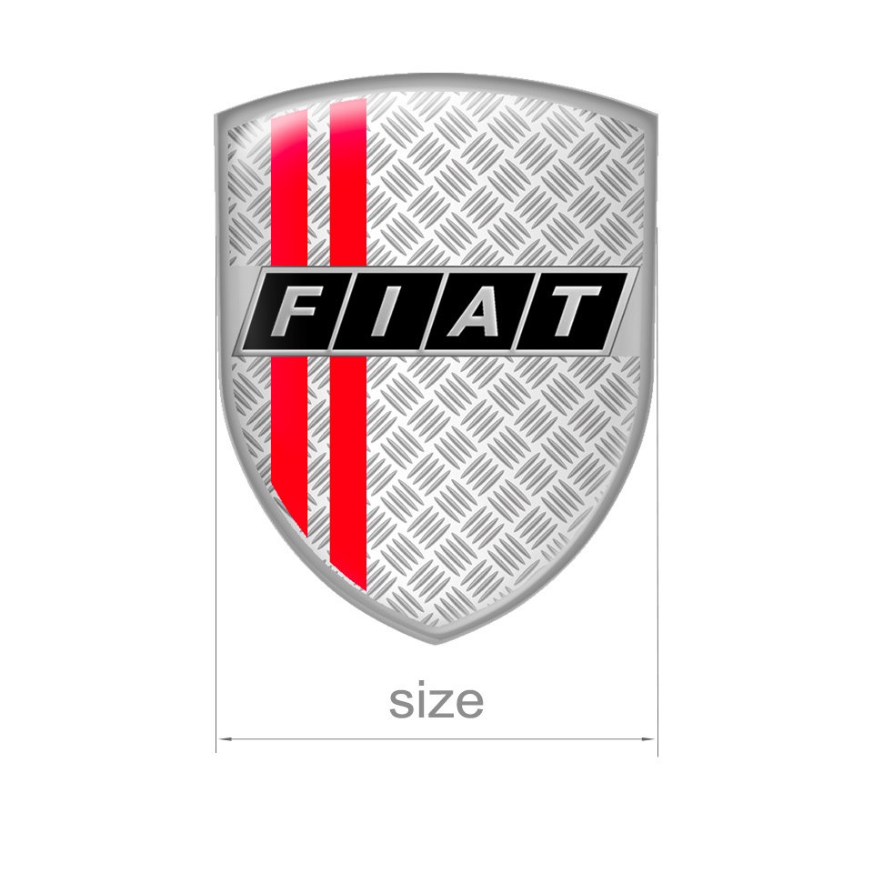 Fiat Shield Domed Emblem Grey Metal Effect | Domed Emblems | Stickers ...