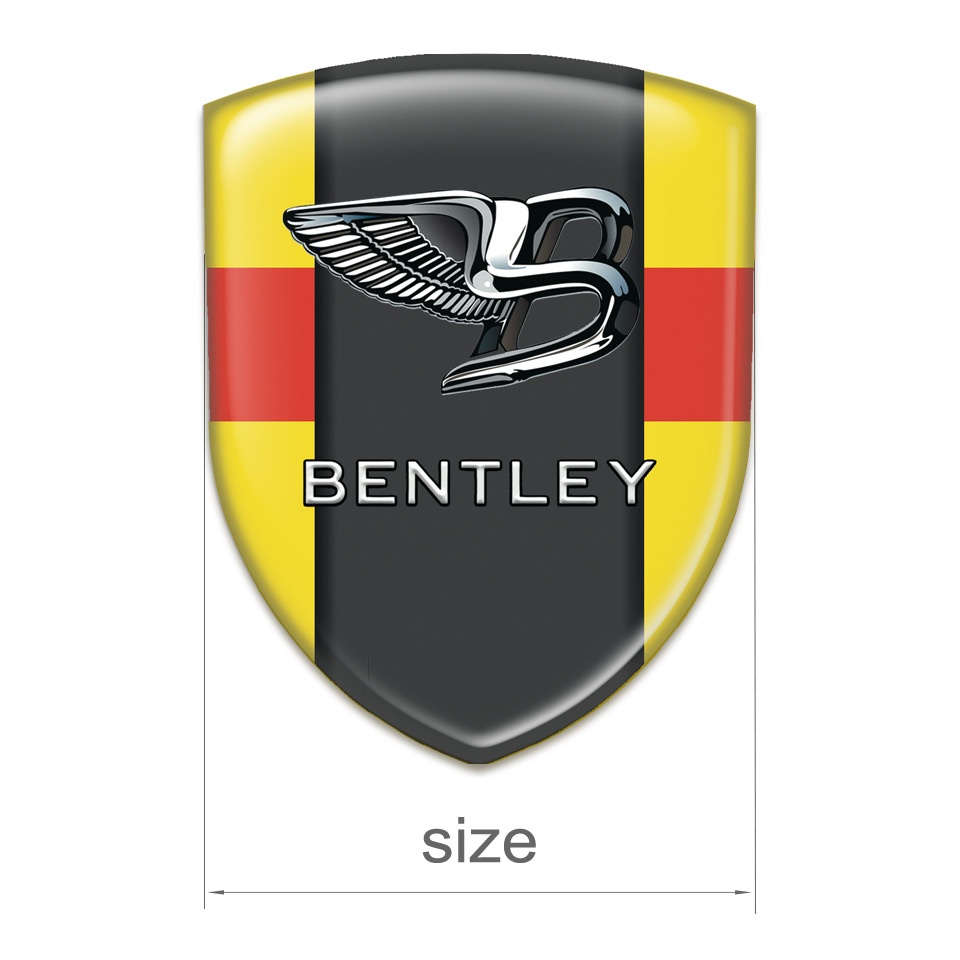 Bentley Resin Sticker Yellow Red Base Stylish Logo | Domed Emblems ...