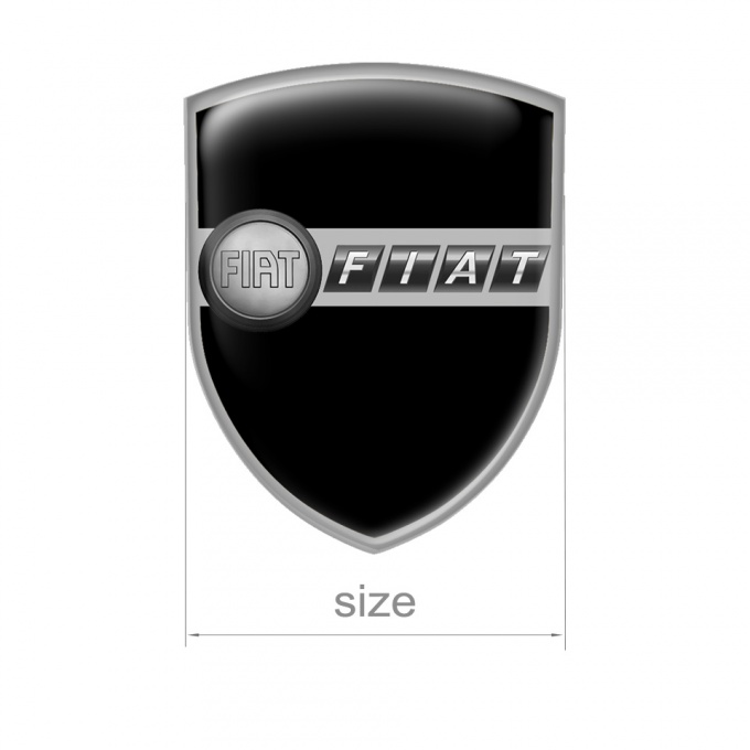 Fiat Shield Emblem Silicone Black Grey Logo | Domed Emblems | Stickers ...