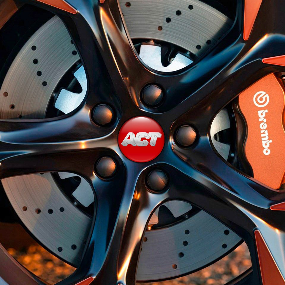 ACT Wheel Emblems for Center Cap Red Grey Logo | Wheel Emblems ...