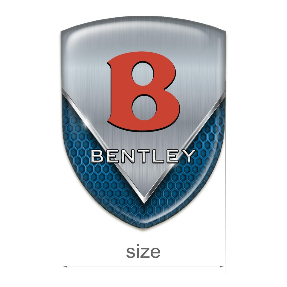 Bentley Silicone Emblem Blue Mesh with Metal Sheet Design | Domed ...