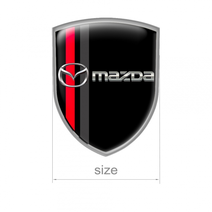 Mazda Shield Silicone Emblem Black Red Line | Domed Emblems | Stickers ...