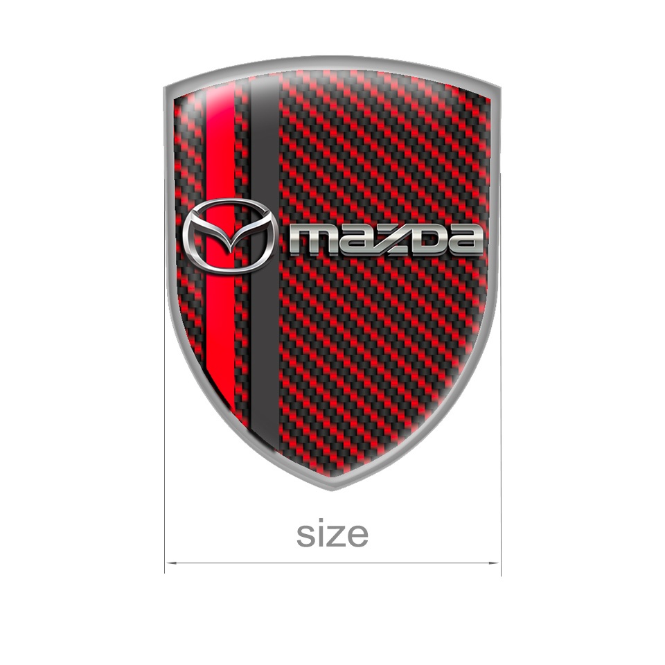 Mazda Emblem Silicone Carbon Red Carbon Line | Domed Emblems | Stickers ...