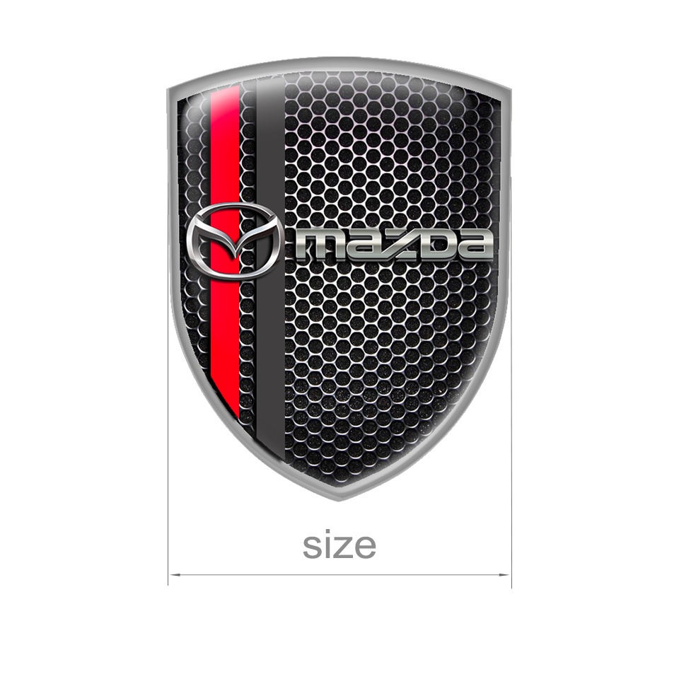 Mazda Shield Silicone Emblem Steel 3d Logo | Domed Emblems | Stickers ...