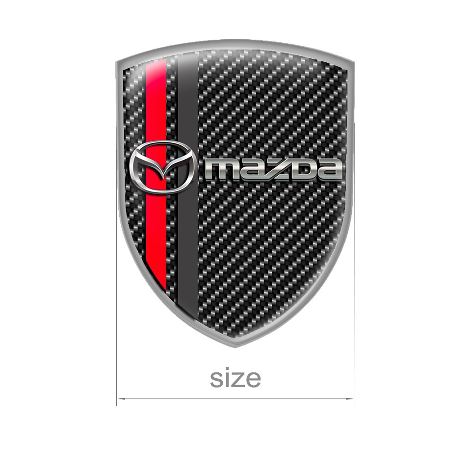 Mazda Silicone Sticker Emblem Black Carbon 3d Logo | Domed Emblems ...