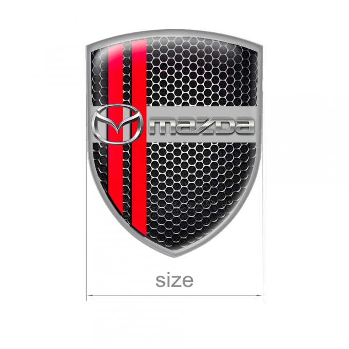 Mazda Shield Silicone Emblem Steel Red Line | Domed Emblems | Stickers ...