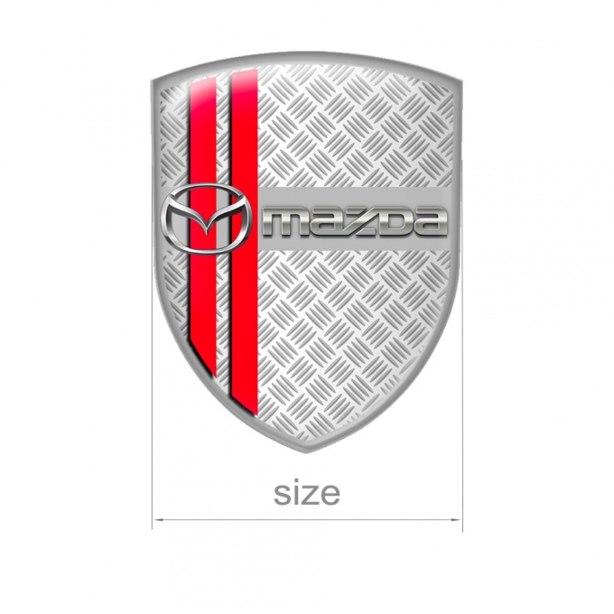 Mazda Emblem Silicone Sticker Grey Steel Style | Domed Emblems ...