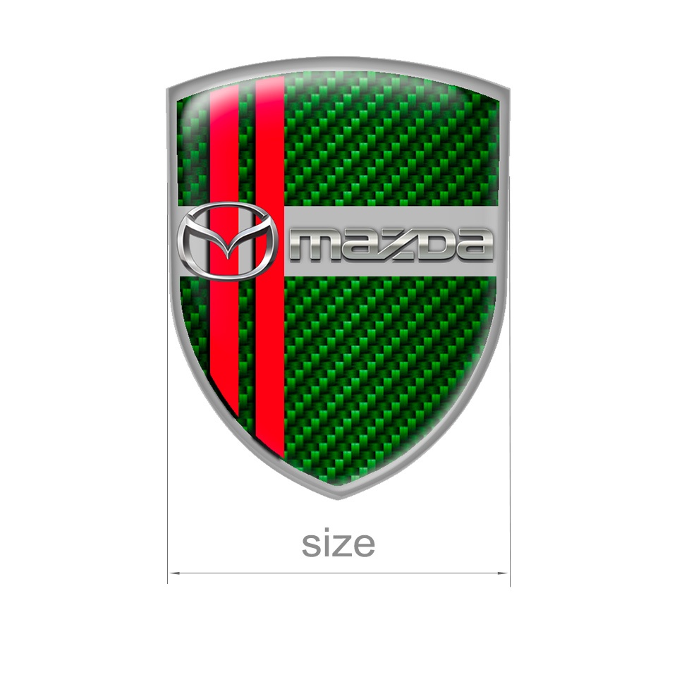 Mazda Shield Silicone Emblem Green Carbon | Domed Emblems | Stickers ...