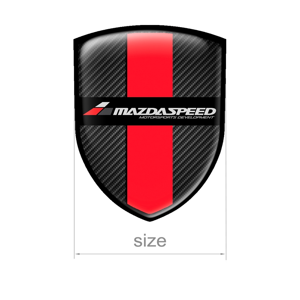 Mazda Speed Emblem Silicone Sticker Carbon Red Style | Domed Emblems ...