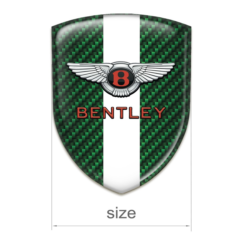 Bentley Tuning Badge Green Carbon with White ribbon Pattern | Domed ...