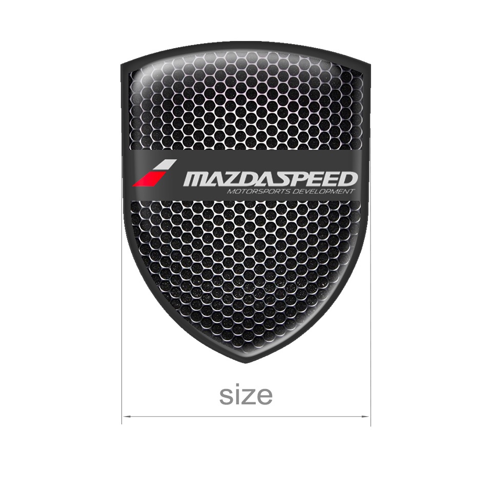 Mazda Sticker Emblem Silicone Black Steel Motorsport | Domed Emblems ...