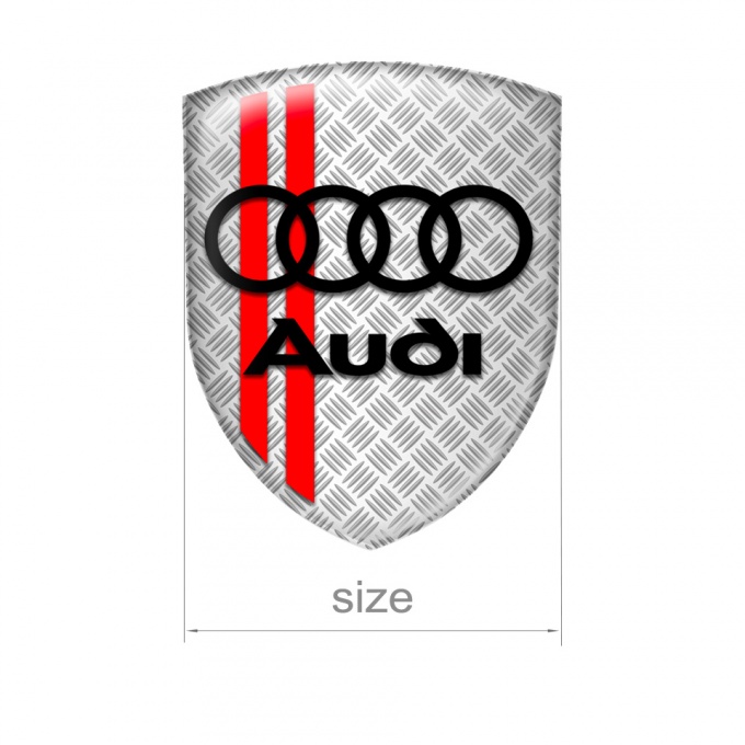 Audi Shield Silicone Sticker Black Logo Steel | Domed Emblems ...