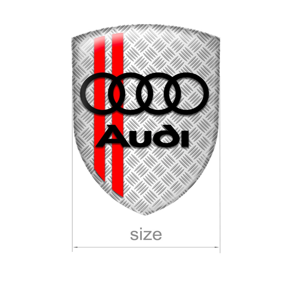 Audi Shield Silicone Sticker Black Logo Steel | Domed Emblems ...