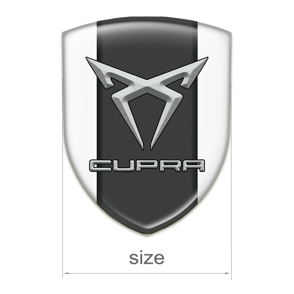 Seat Cupra Silicone Emblem White Base Gray Logo | Domed Emblems ...