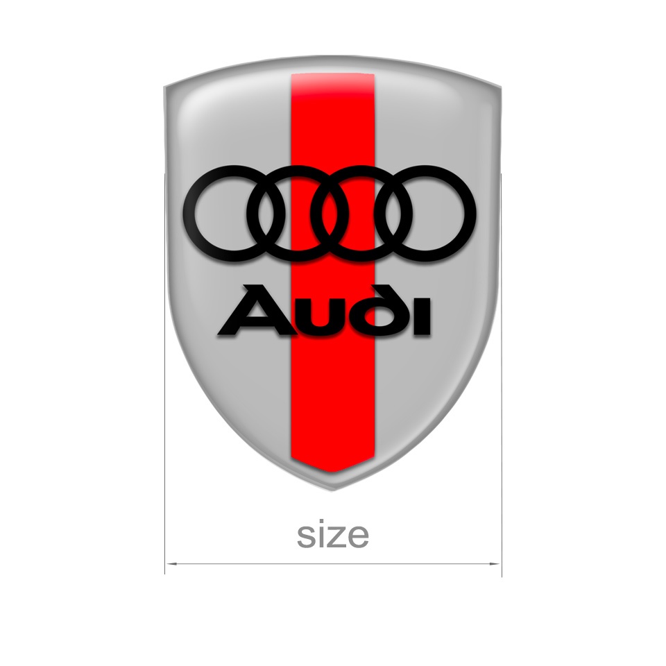 Audi Shield Silicone Sticker Grey Black Logo | Domed Emblems | Stickers ...
