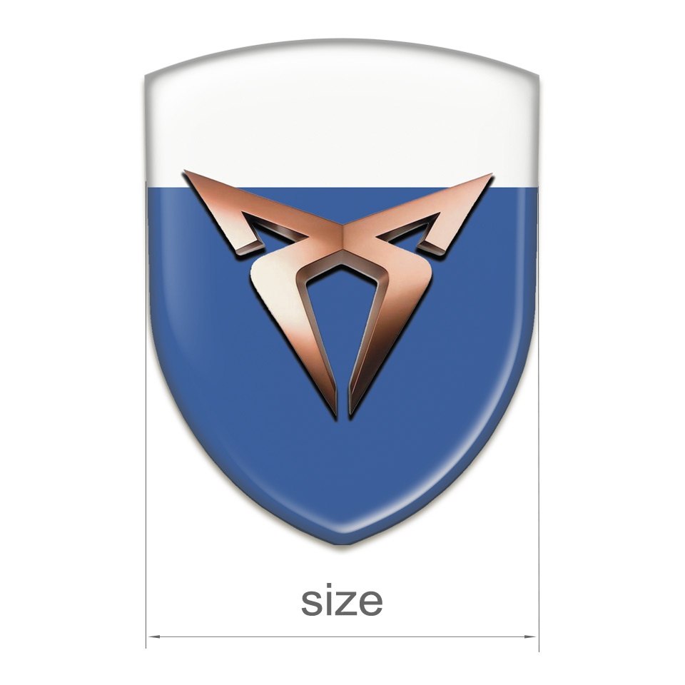 Seat Cupra Resin Sticker Blue White with Classic Logo | Domed Emblems ...