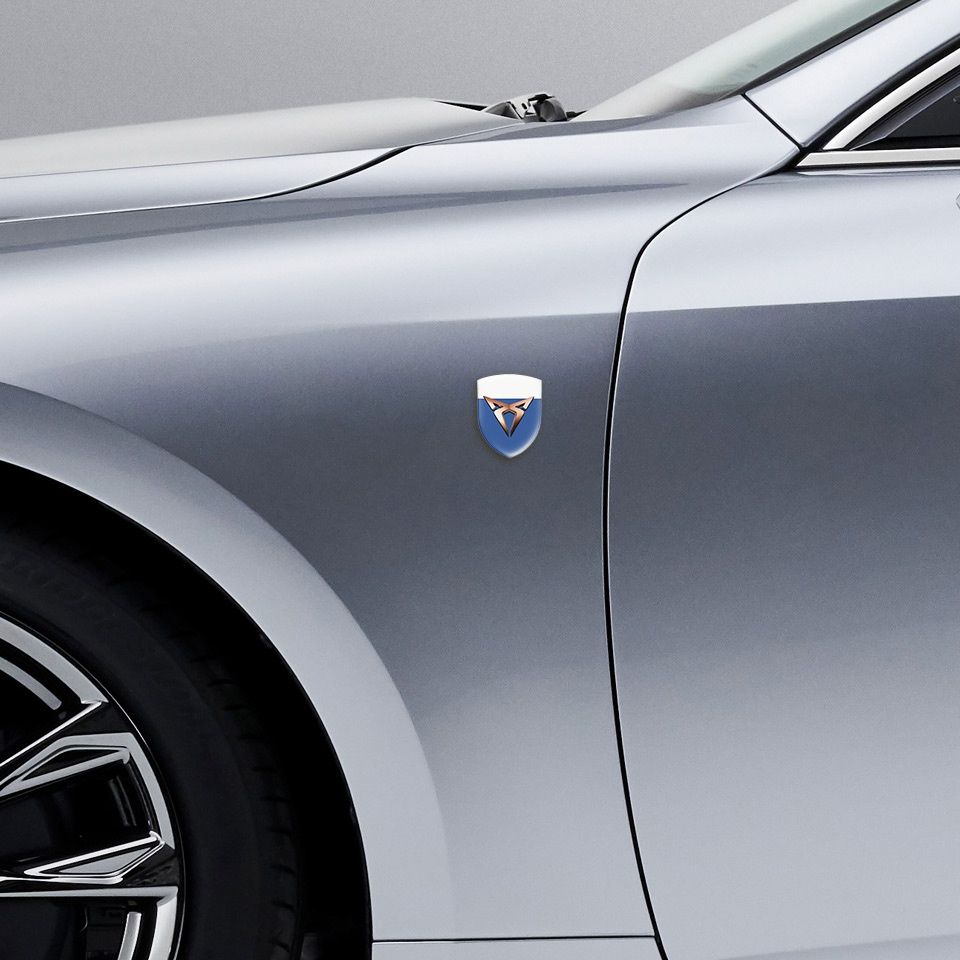Seat Cupra Resin Sticker Blue White with Classic Logo | Domed Emblems ...